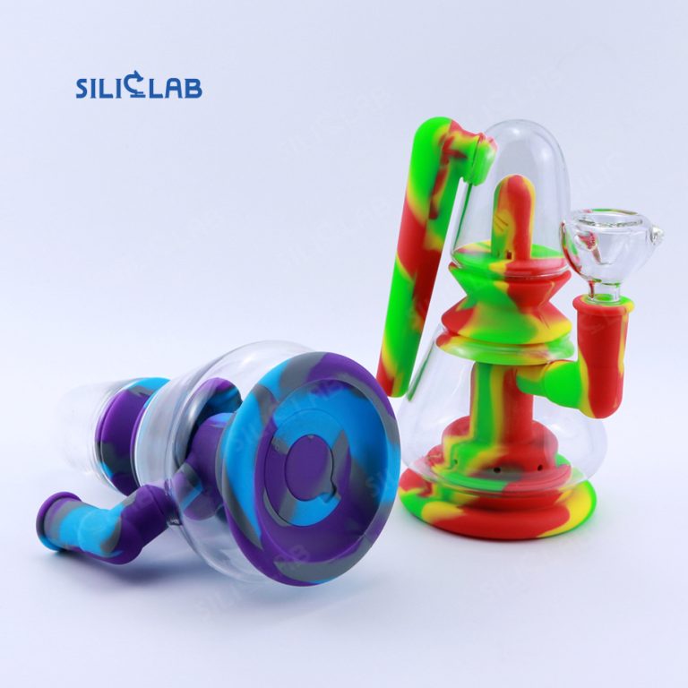 Lunar Lander Dab Rig Double Glass Silicone 6.7'' - Siliclab