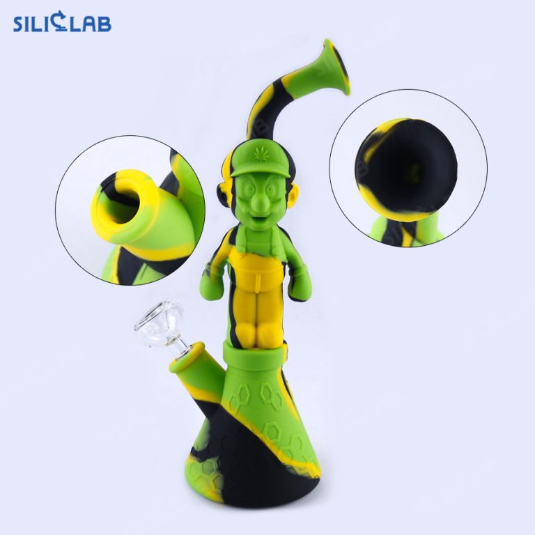 Super Mario Silicone Bong with Glass Bowl 11.2'' - Siliclab