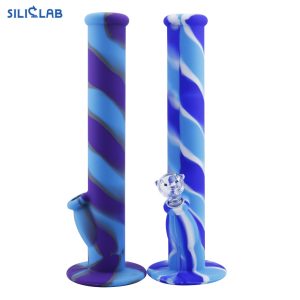Straight Silicone Bong 1-Piece Suction Base 14'' - Siliclab