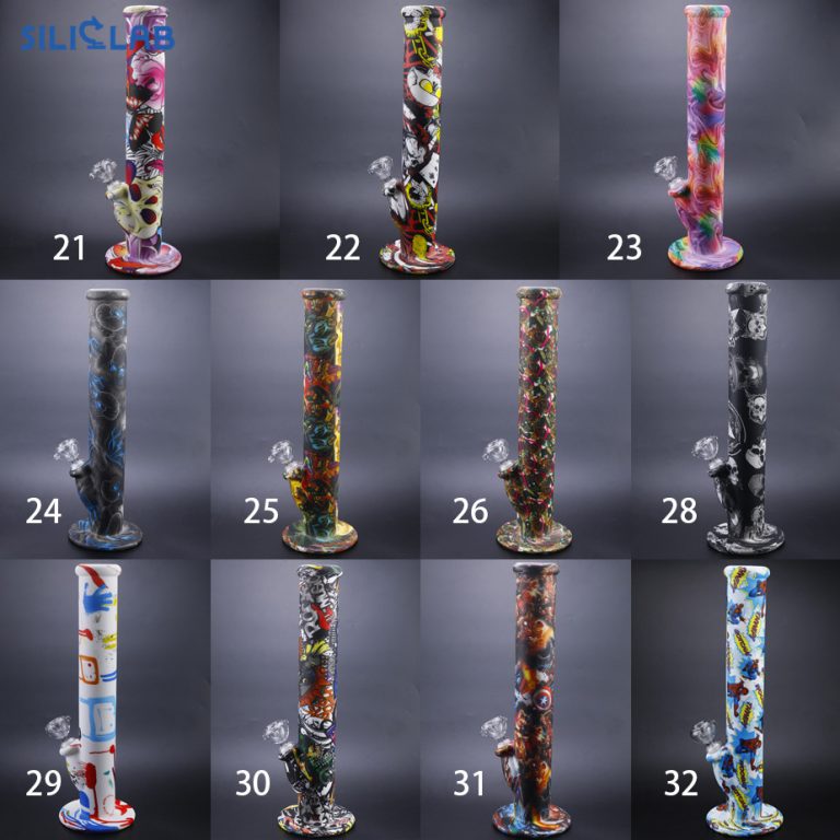 Printing Patterns Straight Silicone Bong 14'' Big - Siliclab