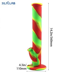 Straight Silicone Bong 1-Piece Suction Base 14'' - Siliclab