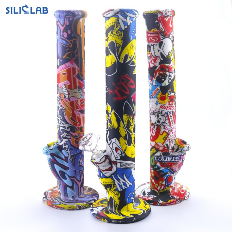 Printing Patterns Straight Silicone Bong 14'' Big - Siliclab