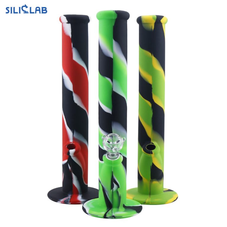 Straight Silicone Bong 1-Piece Suction Base 14'' - Siliclab