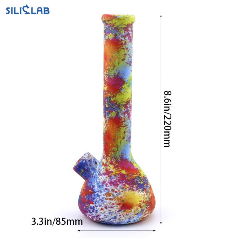 Printed Mini Silicone Beaker Bong 8.6'' Colorful - Siliclab