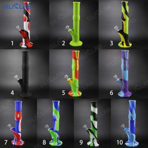 Silicone Straight 2 Piece Bong 14 Inch 10 Colors - Siliclab