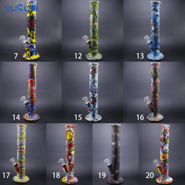 Printing Patterns Straight Silicone Bong 14'' Big - Siliclab