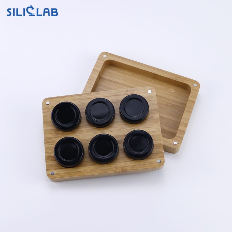 42ml Bamboo Dab Wax Container Kit Magnetic Box - Siliclab